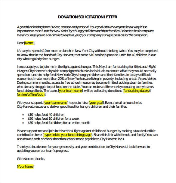 14 Sample Fundraising Letters Writing Letters Formats Examples